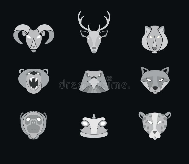 Predator Animals Icons. Vector Format. Stock Vector - Illustration of ...
