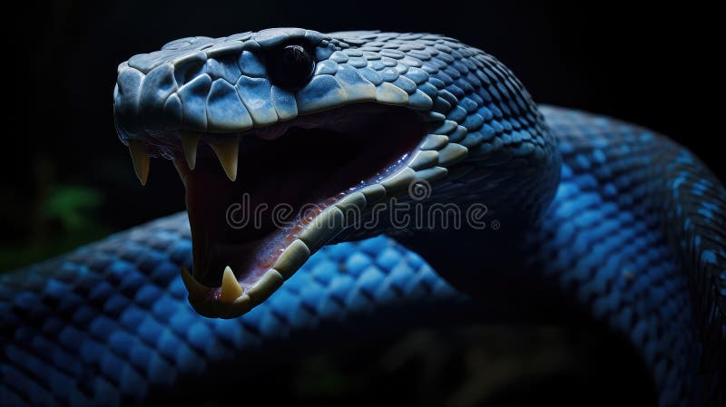 Predator blue viper stock illustration. Illustration of snake - 361072862