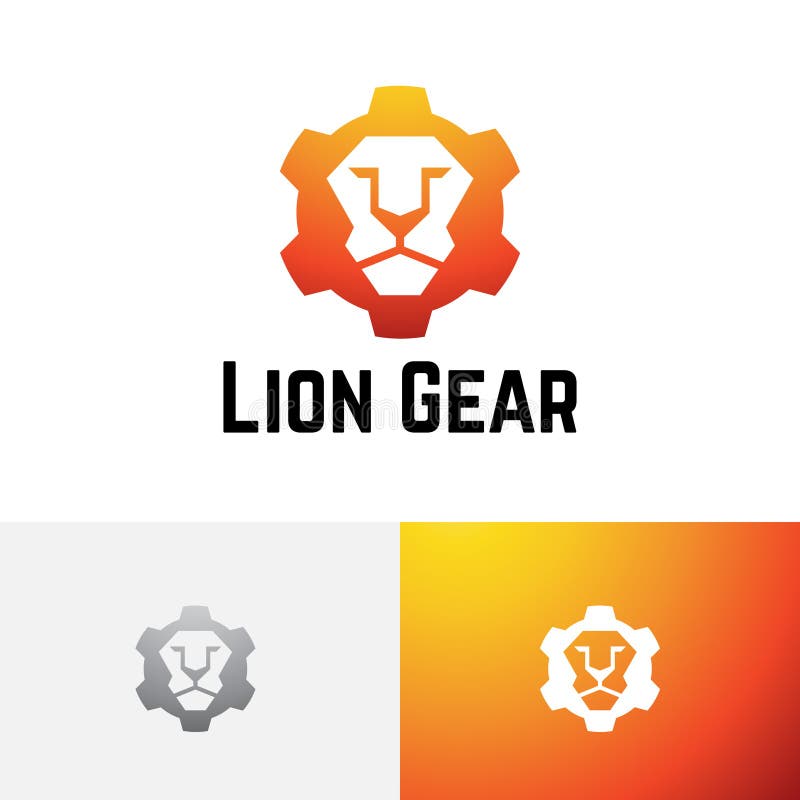 Predator Lion Gear Strong Machine Industry Logo Stock Vector ...