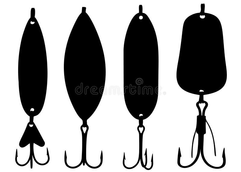 Predator lures included. stock vector. Illustration of black - 217190578