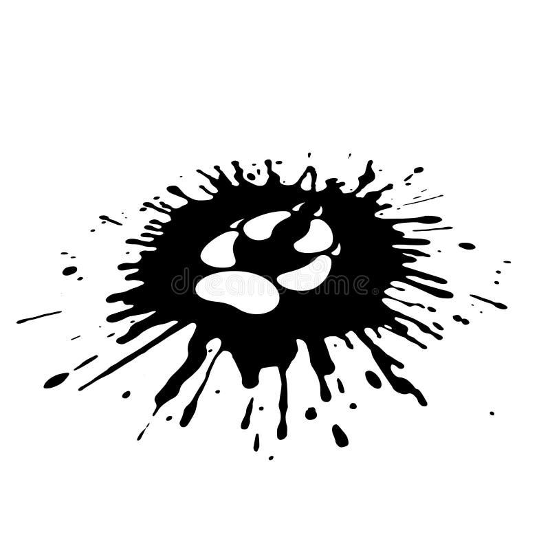 Predator Paw Print among Splashes of Paint Stock Vector - Illustration ...