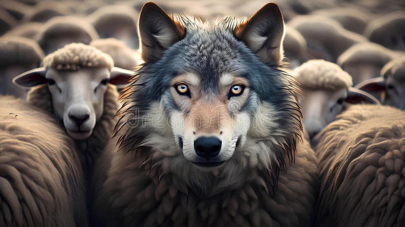A Predator among Sheep. a Wolf in Sheep S Clothing, a Wolf among a ...