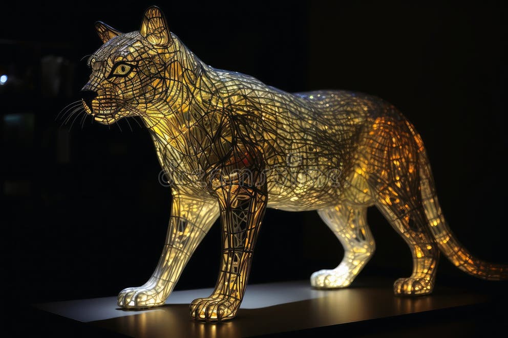 A Predatory Cat Made Entirely of Light Created with Generative AI ...