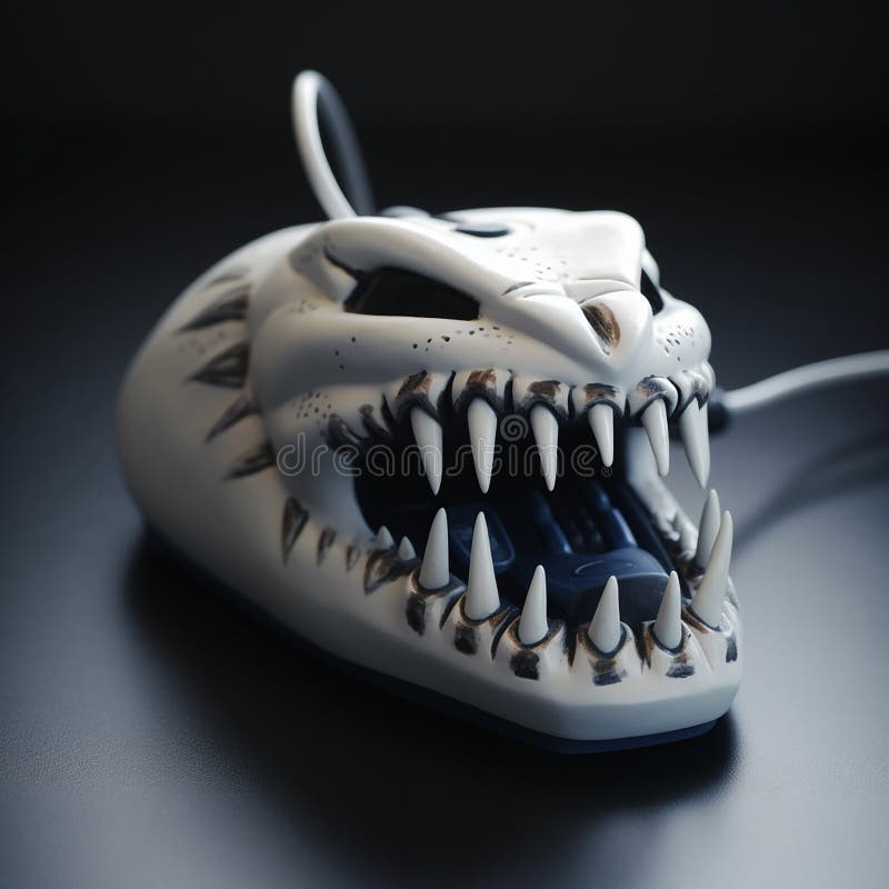 Predatory Computer Mouse, in the Form of a Scary Skull with Fangs ...