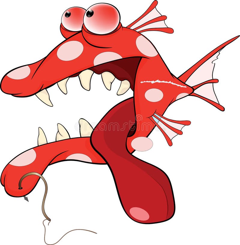 Predatory fish cartoon stock vector. Illustration of aggression - 34628972