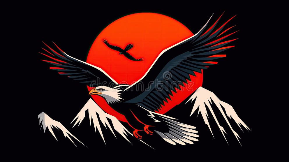 A Predatory Hawk Swooping Down from the Sky Stock Illustration ...