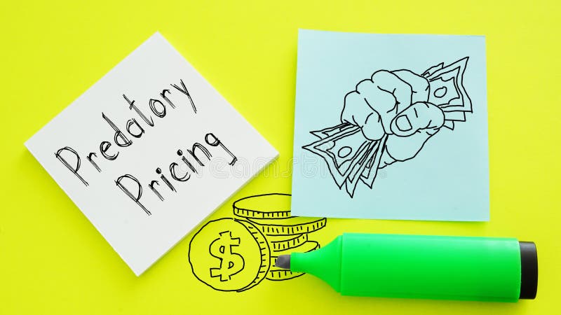 Predatory Pricing is Shown Using the Text Stock Image - Image of cash ...