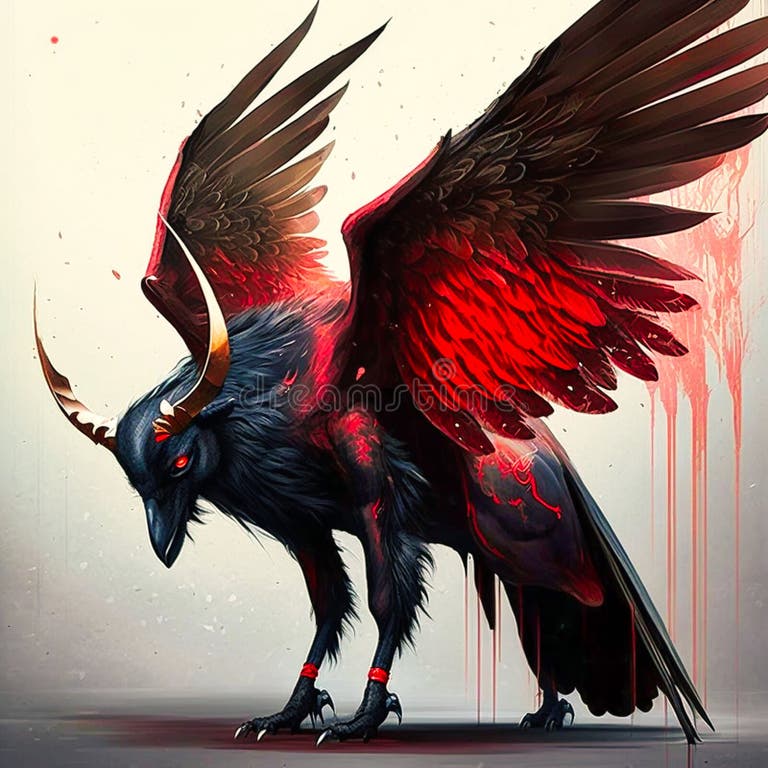 A Predatory Scaly Beast with Flying Wings, Generative AI Stock ...