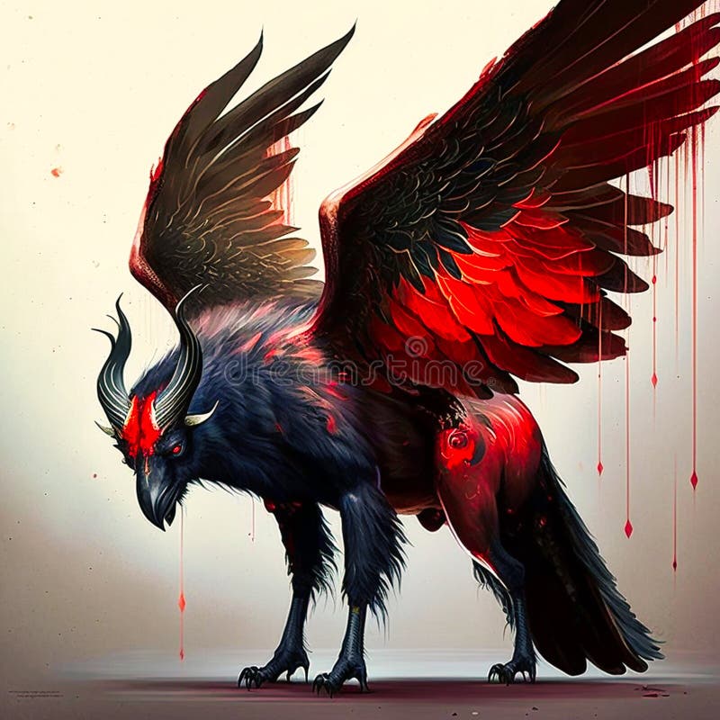 A Predatory Scaly Beast with Flying Wings, Generative AI Stock ...