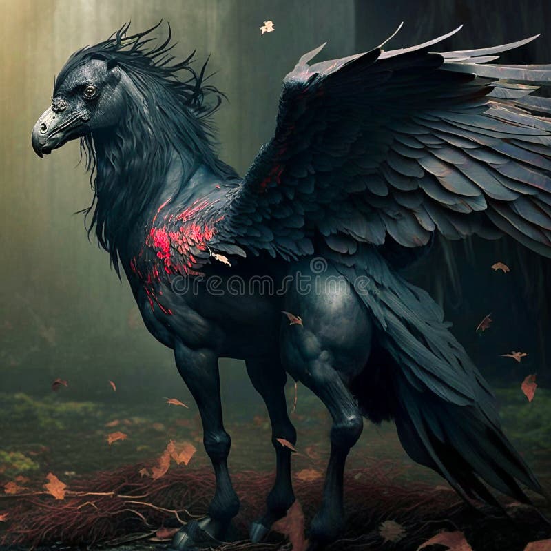 A Predatory Scaly Beast with Flying Wings, Generative AI Stock ...