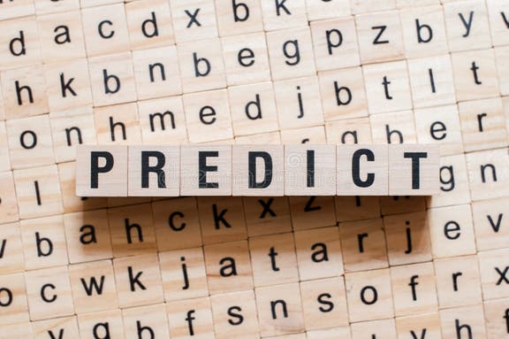 Predict word concept stock image. Image of label, isolated - 145731567