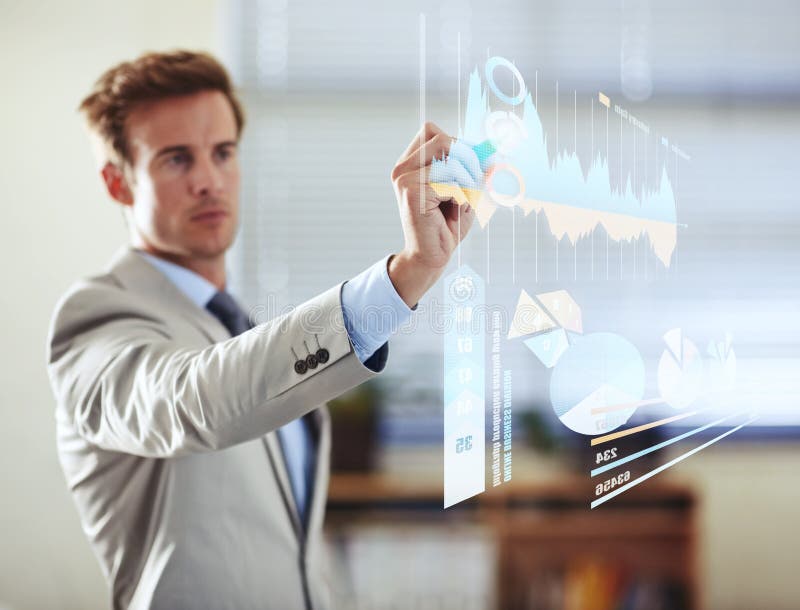 Predicting the Future of Modern Business. a Handsome Young Businessman ...