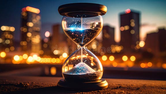 Predictive Analysis Futuristic Hourglass. Artificial Intelligence ...