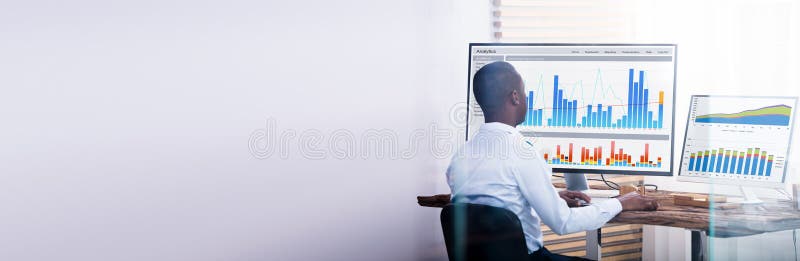 Predictive Analytics. African American Analyst Stock Photo - Image of ...