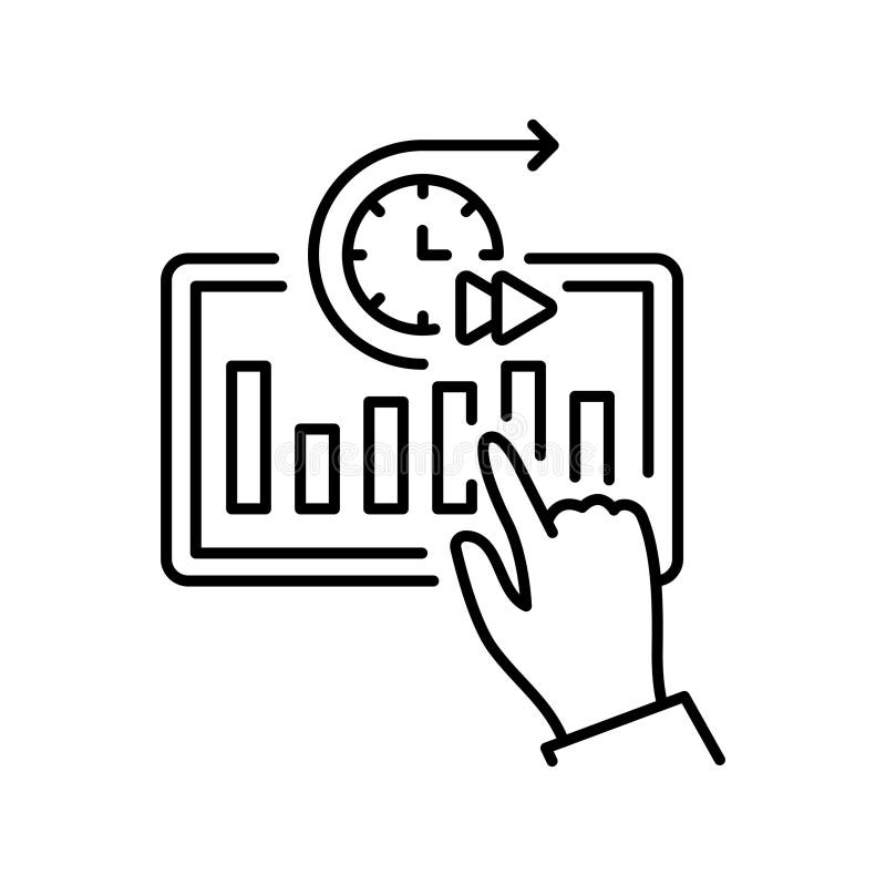 Predictive Analytics Black Line Icon. Stock Vector - Illustration of ...