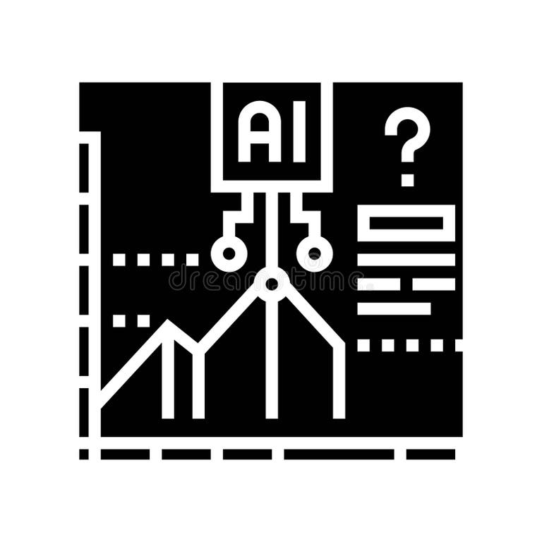 Predictive Analytics Graph Ai Integration Glyph Icon Vector ...