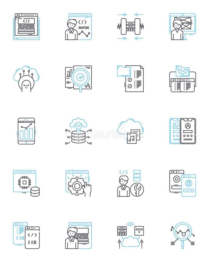 Predictive Analytics Linear Icons Set Forecasting Data Driven Machine Learning Modeling