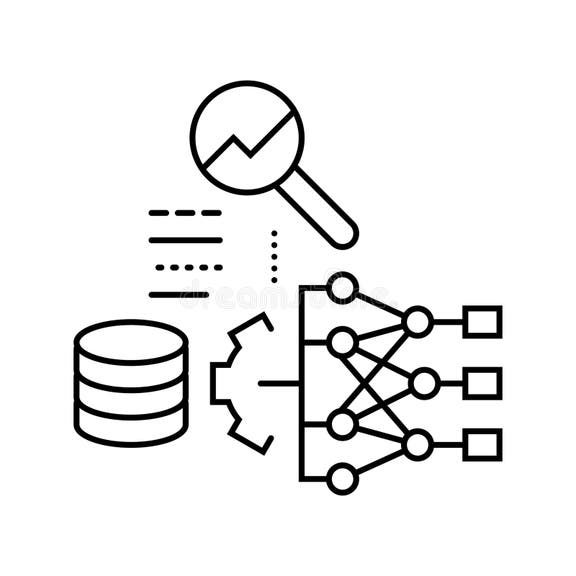 Predictive Analytics Machine Learning Line Icon Vector Illustration ...