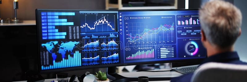 Predictive Analytics: Manager Man Analyzing Data Stock Image - Image of ...