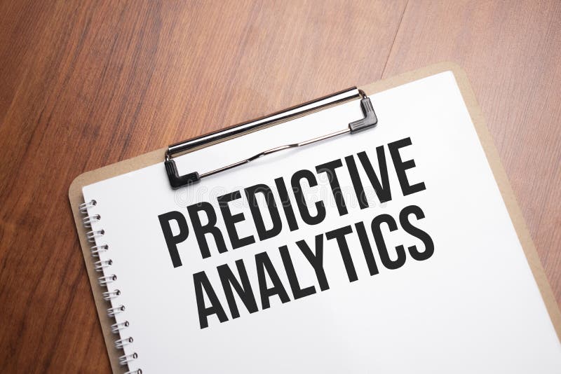 PREDICTIVE ANALYTICS Text on White Paper on the Wood Table Stock Photo ...