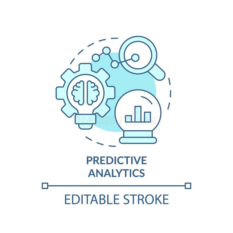 Predictive Analytics Turquoise Concept Icon Stock Vector - Illustration ...