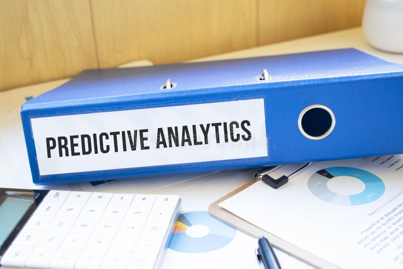 PREDICTIVE ANALYTICS Words on Labels with Document Binders Stock Image ...