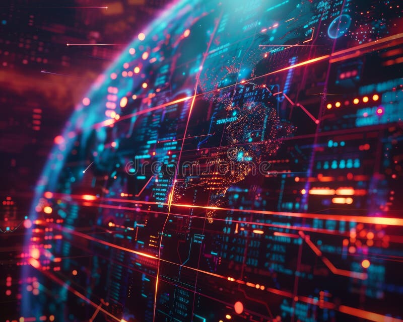 Predictive Imagery of Future Technology Countering Cyber Threats Stock ...