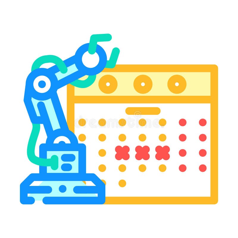 Predictive Maintenance Industry 5 Color Icon Vector Illustration Stock ...