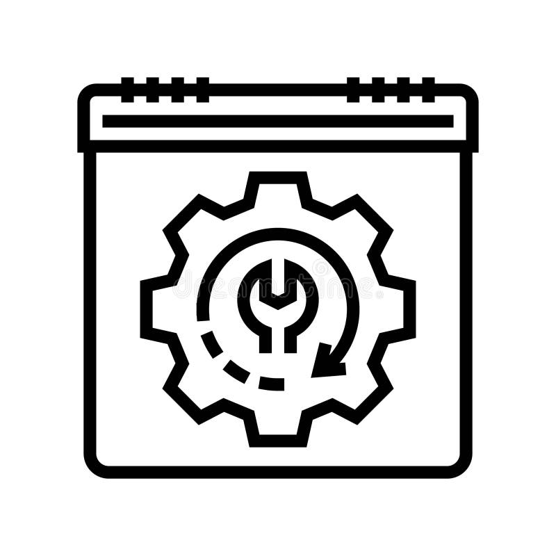 Predictive Maintenance Industry 5 Line Icon Vector Illustration Stock ...
