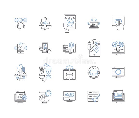 Predictive Modeling Line Icons Collection. Regression, Classification ...