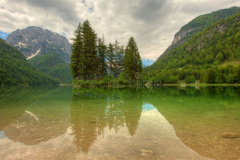 Predil Lake in Italian Alps Stock Image - Image of cloud, summer: 41502827