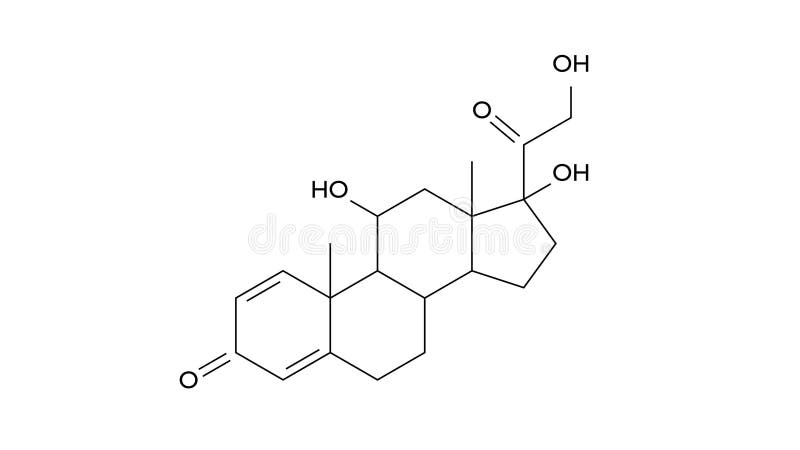 Prednisolone Molecule, Structural Chemical Formula, Ball-and-stick ...