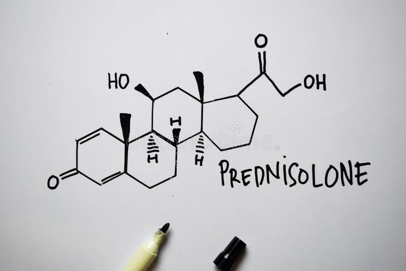 Prednisolone Molecule Written on the White Board. Structural Chemical ...