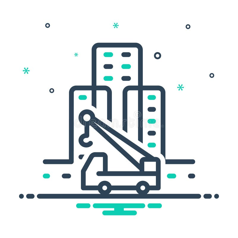 Mix Icon for Prefab, Architectural and Cityscape Stock Vector ...