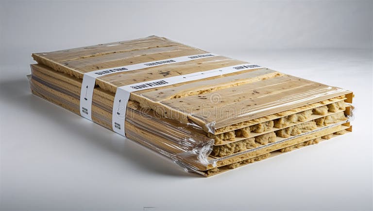 Prefab Wall Insulation Panel Wrapped and Flat, No Labeling, Placed ...