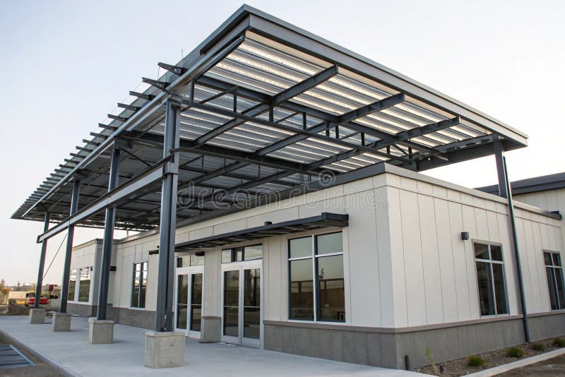 Prefabricated Building Structure with Steel Roof Frame Stock ...