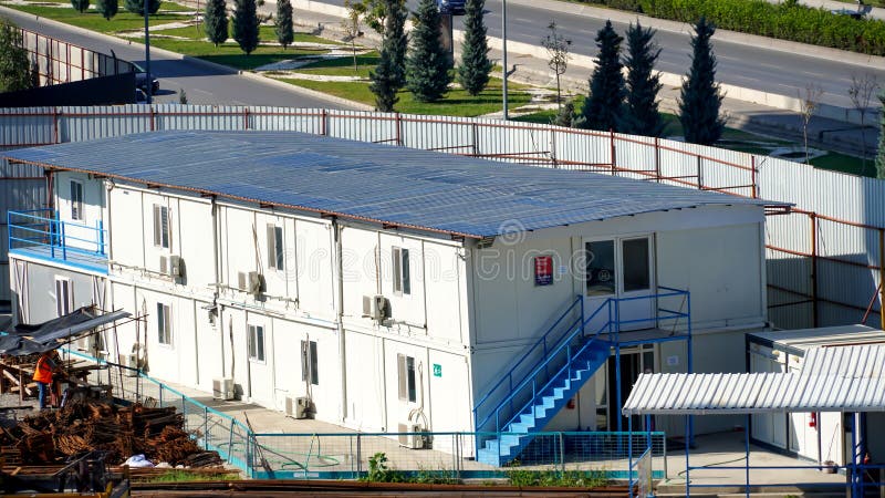 Prefabricated Building for Workers at a Construction Site Editorial ...