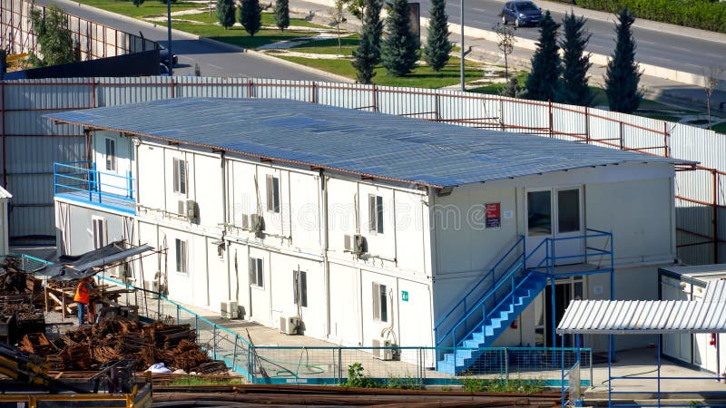 Prefabricated Building for Workers at a Construction Site Editorial ...