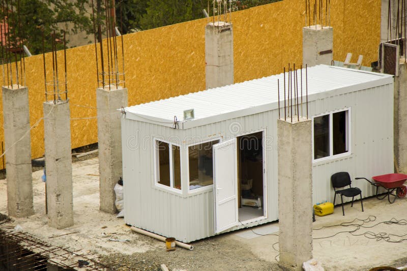 Prefabricated Container Cabin at the Construction Site Stock Image ...