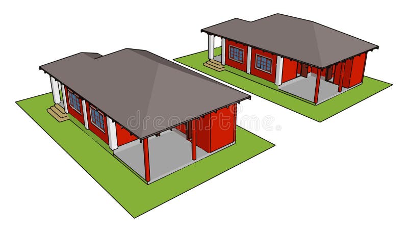 Prefabricated House, Illustration, Vector Stock Vector - Illustration ...