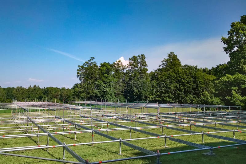 Prefabricated Metal Structures. Construction of Temporary Structures in ...