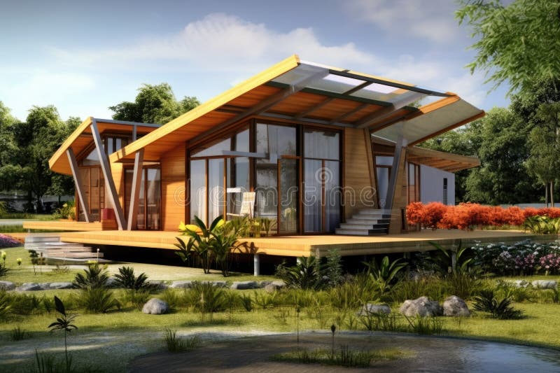 Prefabricated Modular Eco-friendly Homes Stock Photo - Image of design ...