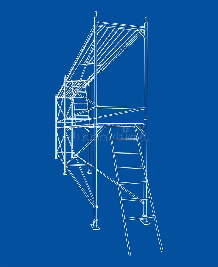 Prefabricated Scaffolding. Vector Stock Vector - Illustration of ...