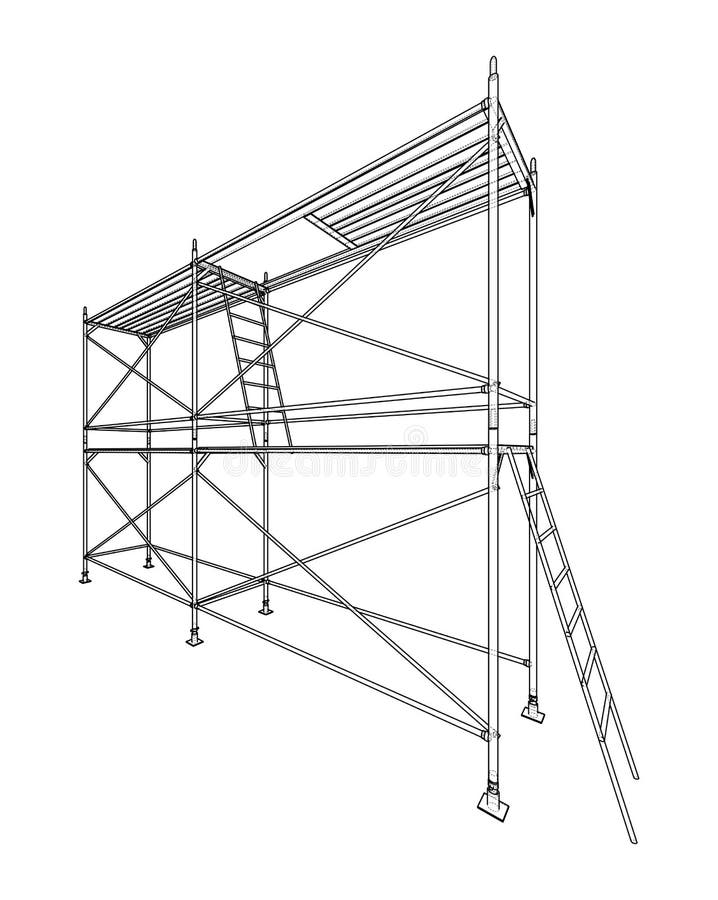 Prefabricated Scaffolding. Vector Stock Vector - Illustration of vector ...