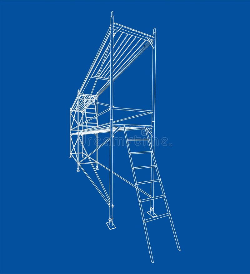 Prefabricated Scaffolding. Vector Stock Vector - Illustration of steel ...