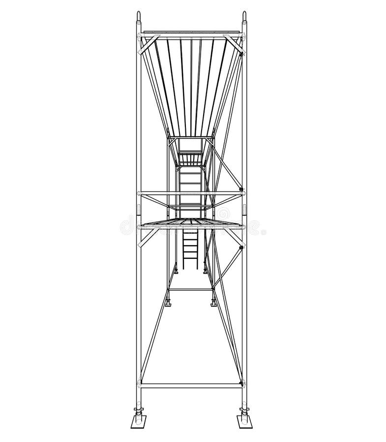 Prefabricated Scaffolding. Vector Stock Vector - Illustration of ...