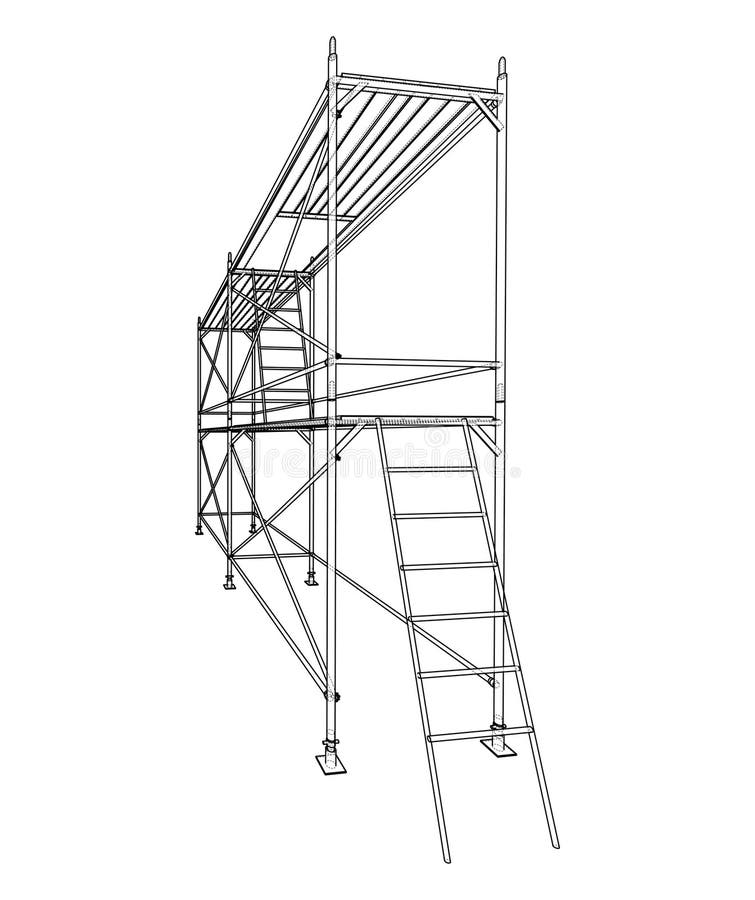 Prefabricated scaffolding stock illustration. Illustration of exterior ...