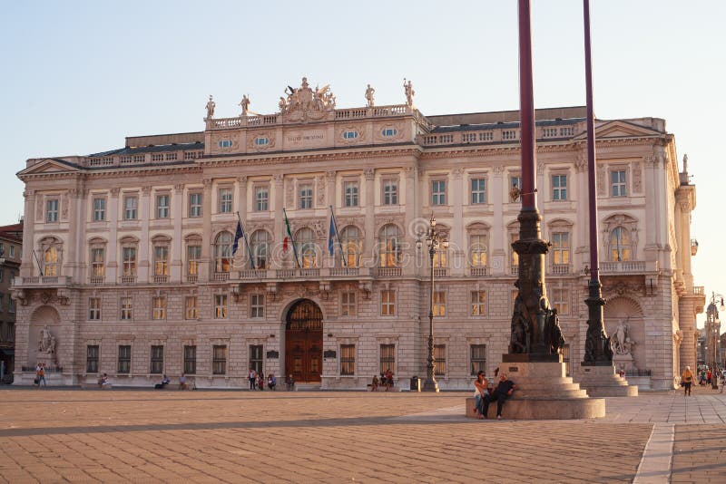 Prefecture Building, Trieste Editorial Stock Photo - Image of railing ...