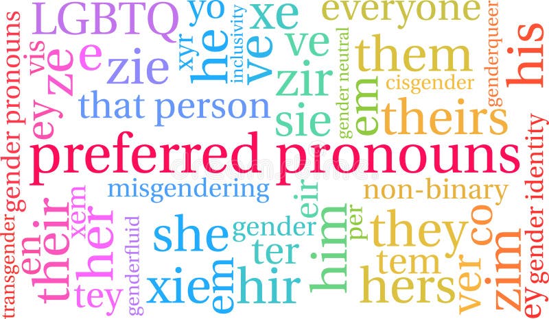 Preferred Pronouns Word Cloud Stock Vector - Illustration of ...