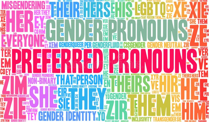 Preferred Pronouns Word Cloud Stock Vector - Illustration of lgbtq ...